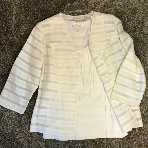 Chico's | Tops | Chicos 2 Piece Top Set Stripe Mesh And Tank Layer Nwt ...